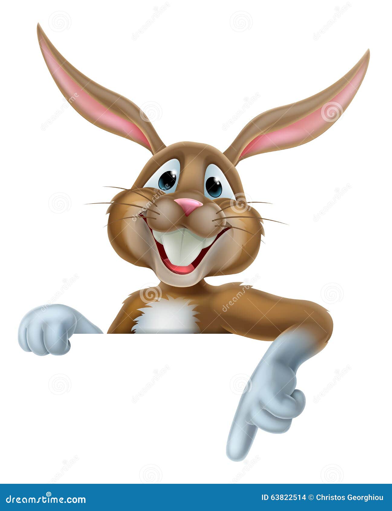 Easter Bunny Pointing stock vector. Illustration of bunnie - 63822514