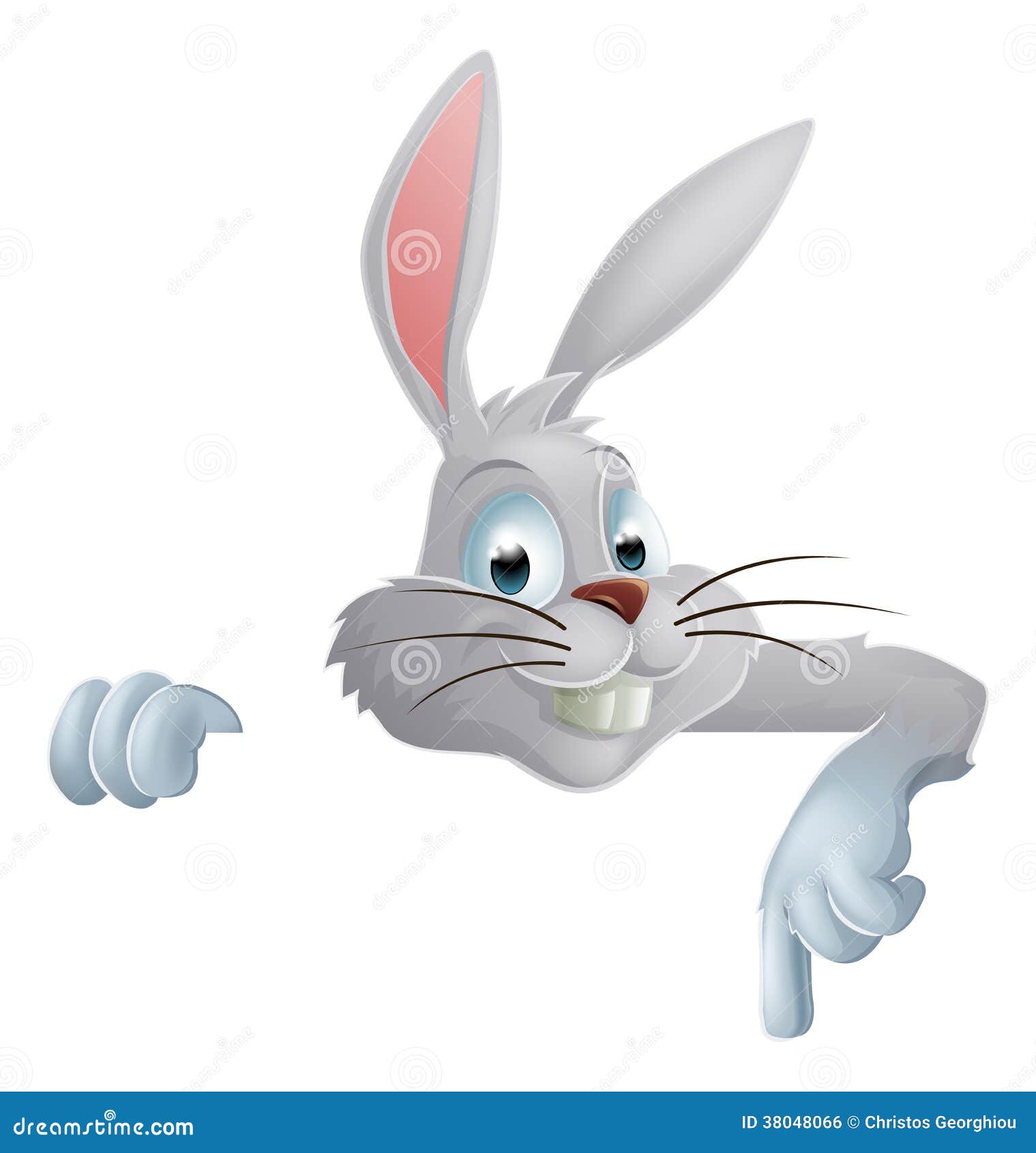 Easter bunny pointing down stock vector. Illustration of holiday - 38048066