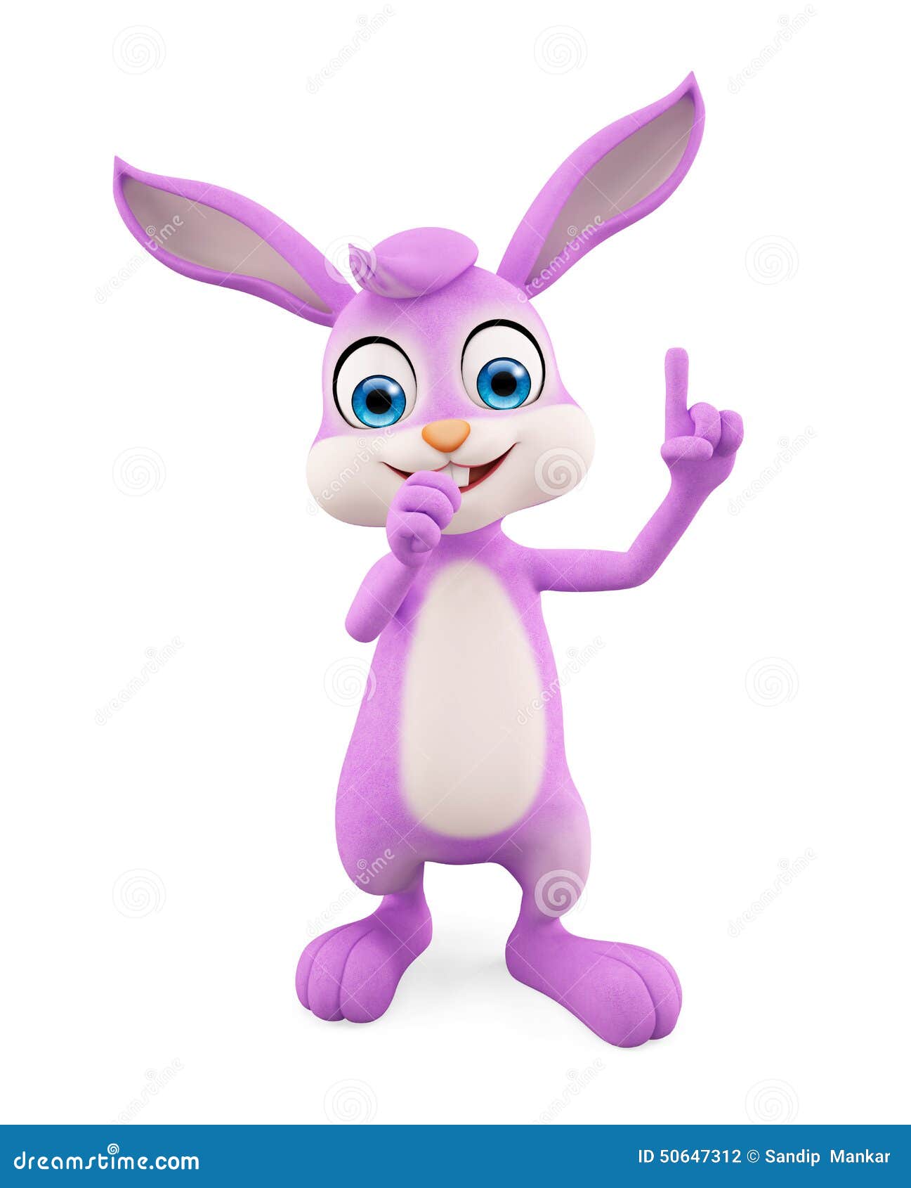 Easter Bunny with Pointing Pose Stock Illustration - Illustration of ...