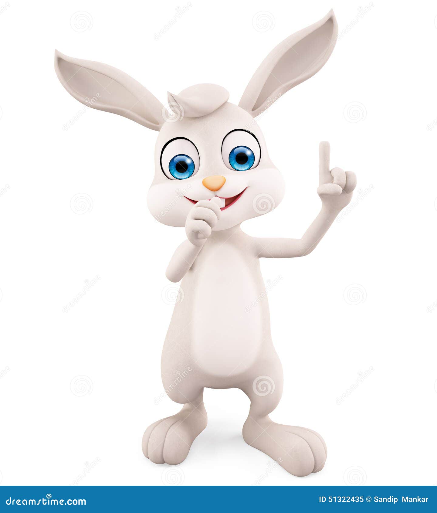 Easter Bunny with Pointing Sign Pose Stock Illustration - Illustration ...