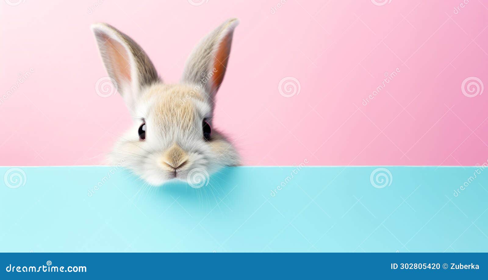 Easter Bunny Rabbit Banner stock illustration. Illustration of cute ...