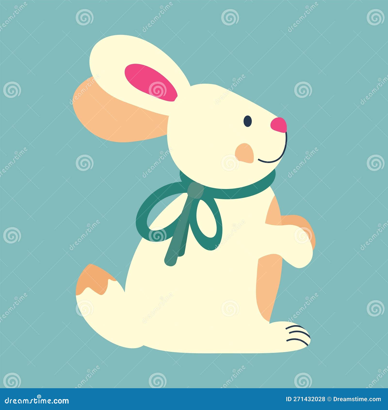 Easter Bunny, a Rabbit with a Bow on His Neck Stock Vector ...