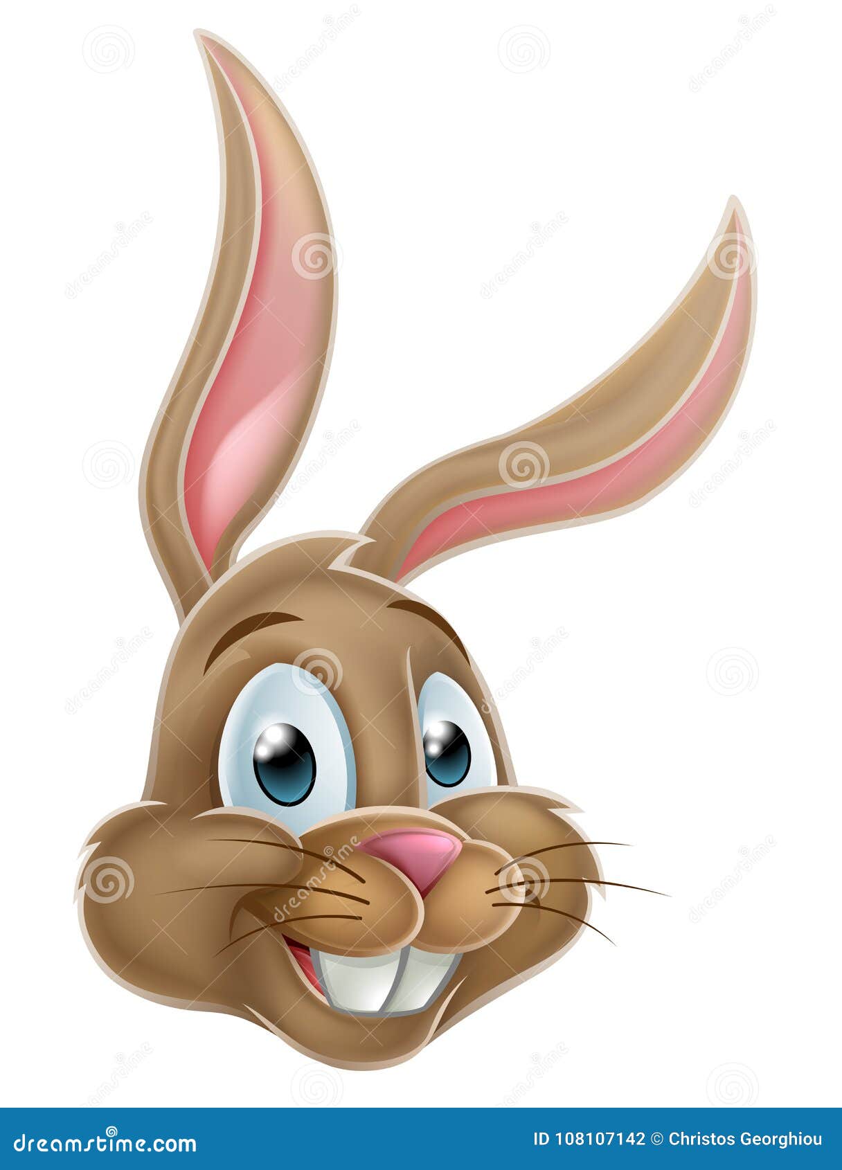 Easter Bunny Rabbit Cartoon Stock Vector - Illustration of face ...