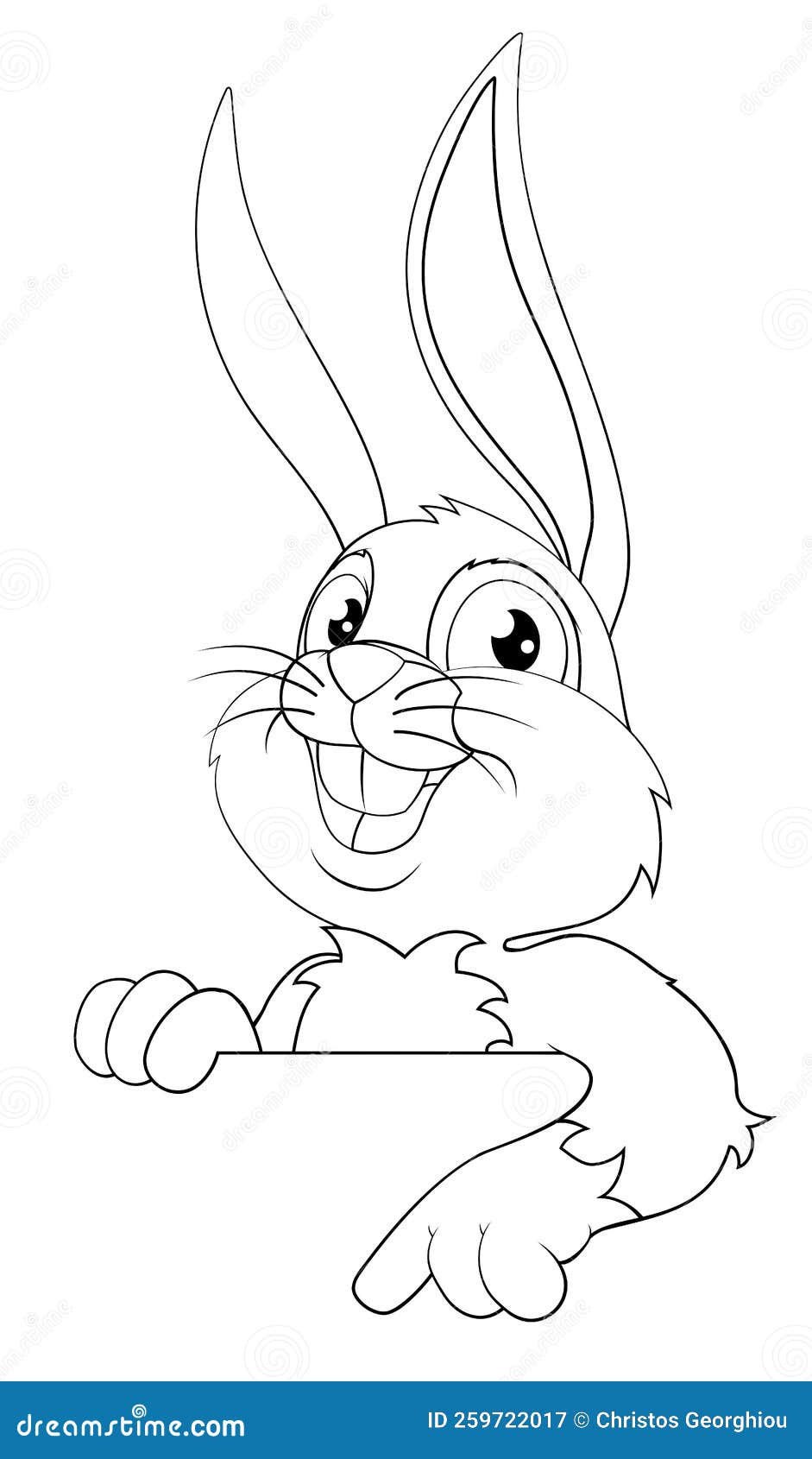 Easter Bunny Rabbit Cartoon Character Peeking Sign Stock Vector ...