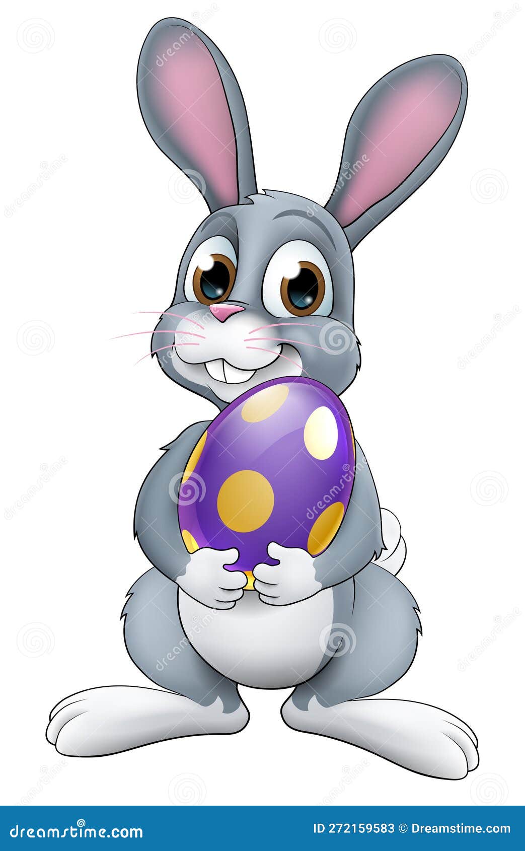 Easter Bunny Rabbit with Easter Egg Cartoon Stock Vector - Illustration ...