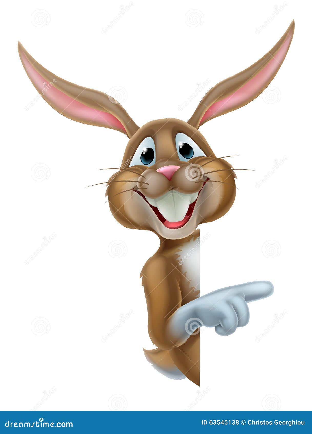 Easter Bunny Rabbit Pointing Stock Vector - Illustration of hands ...