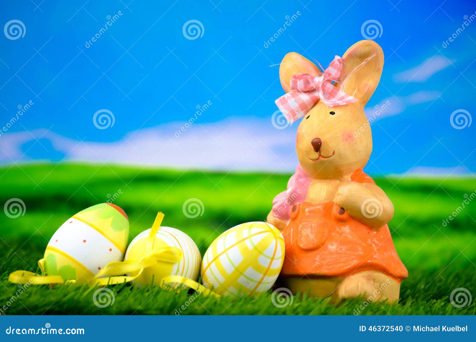 Easter Bunny Rabbit Woman with Easter Eggs Stock Photo - Image of ...