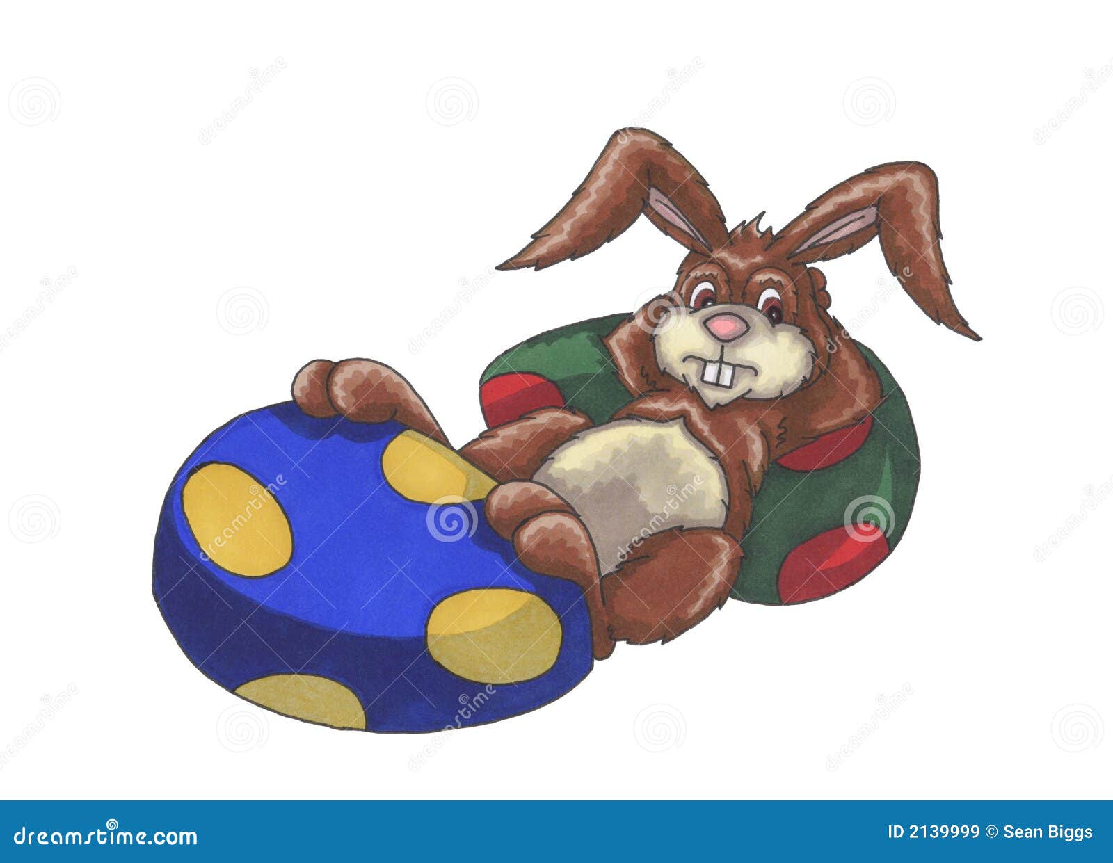 Easter bunny relaxing stock illustration. Illustration of smile - 2139999