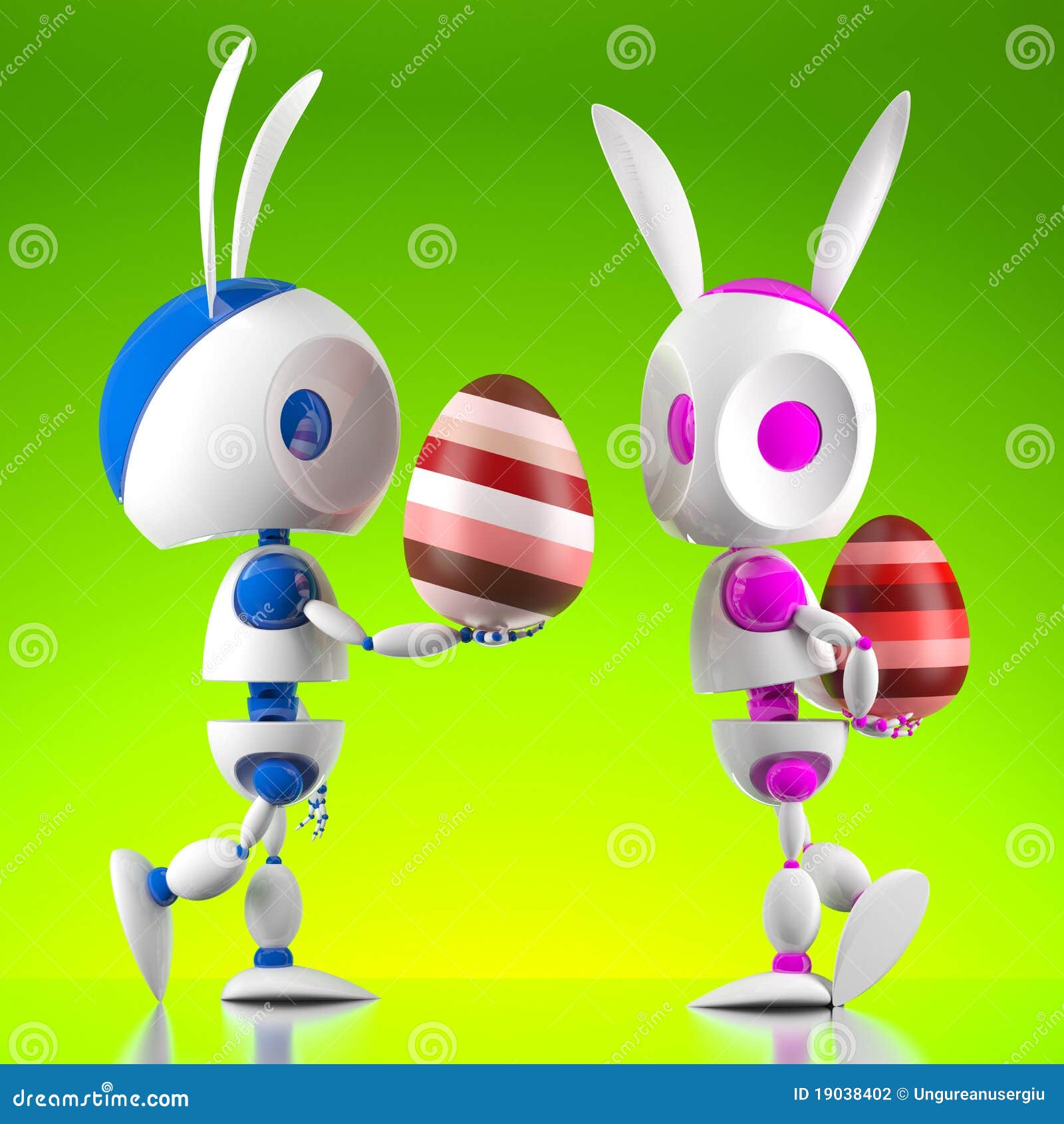Easter bunny robots stock illustration. Illustration of festive - 19038402