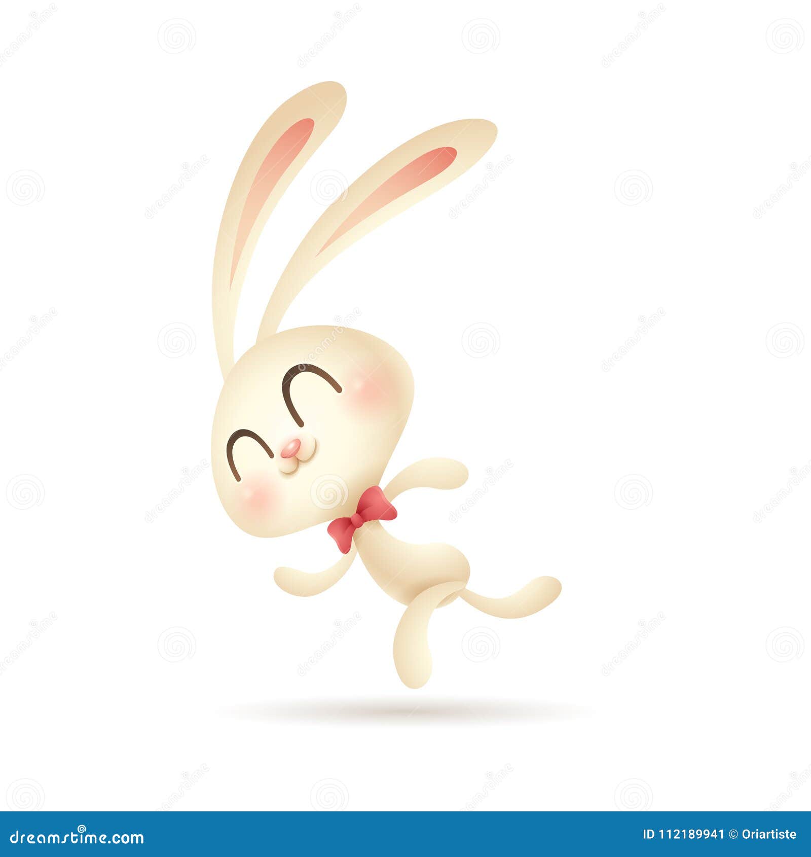 Easter bunny running. stock vector. Illustration of vector - 112189941