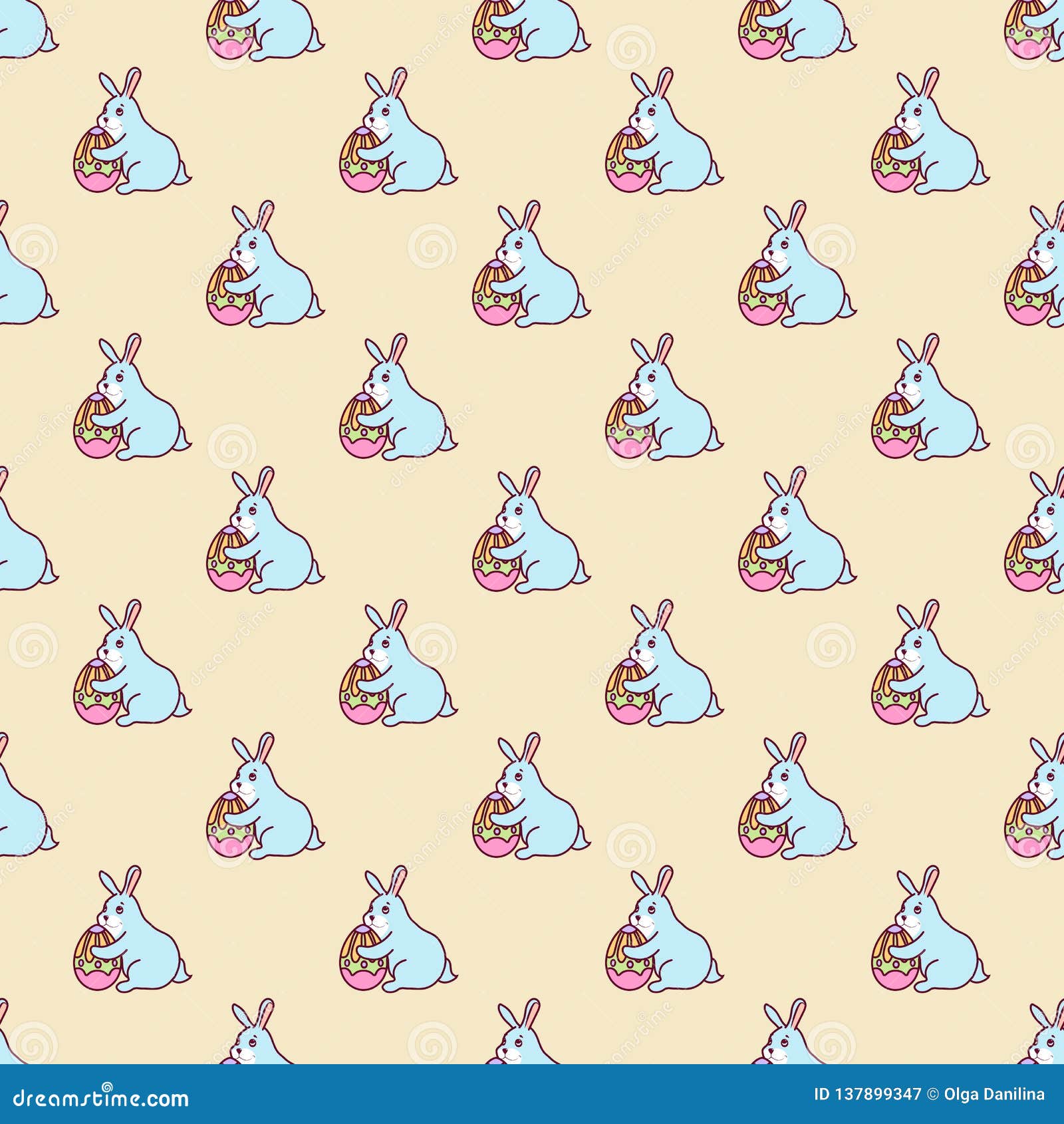 Easter Bunny Seamless Pattern Stock Vector - Illustration of decorative ...