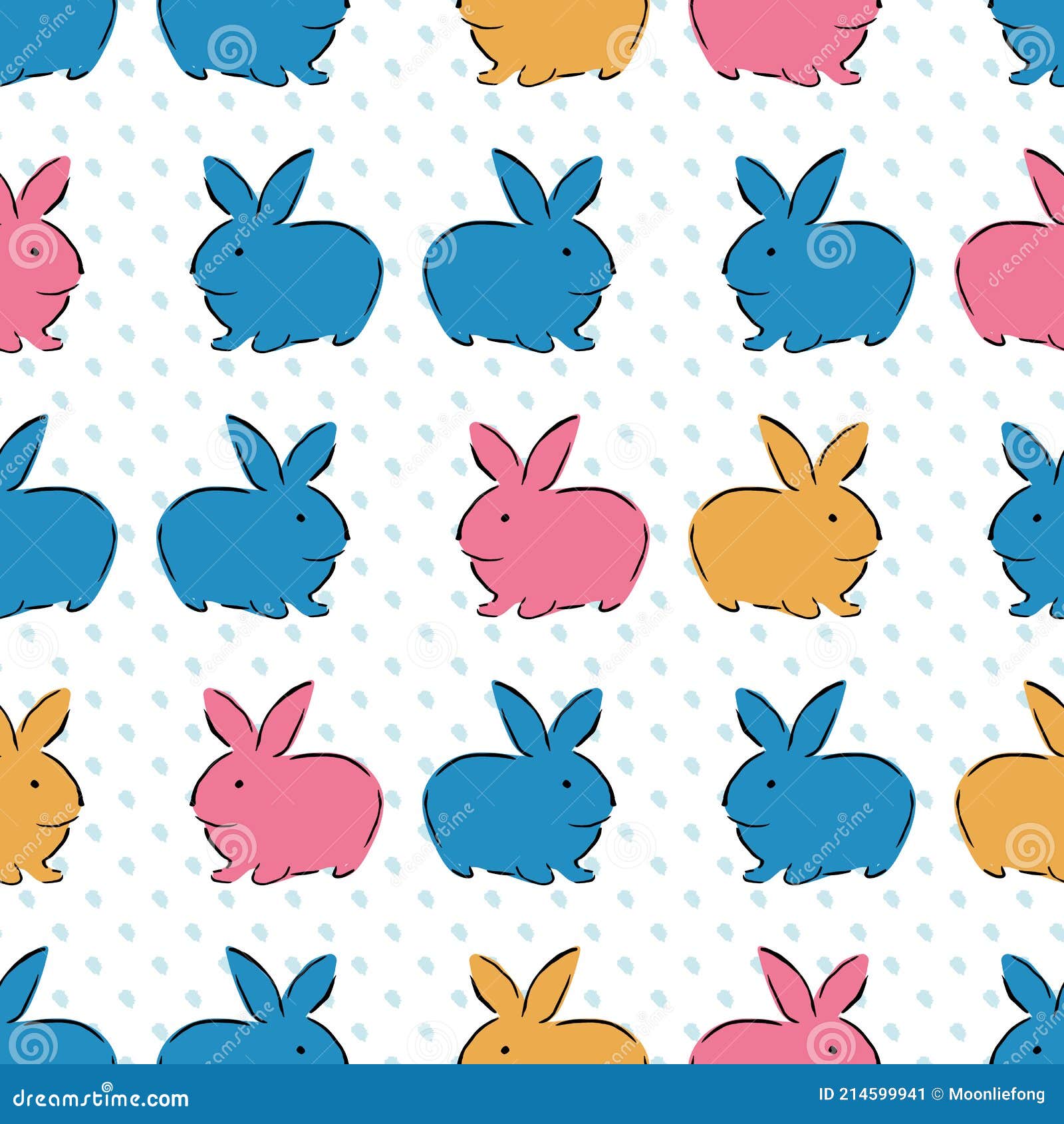 Easter Bunny Seamless Pattern Stock Vector - Illustration of pattern ...
