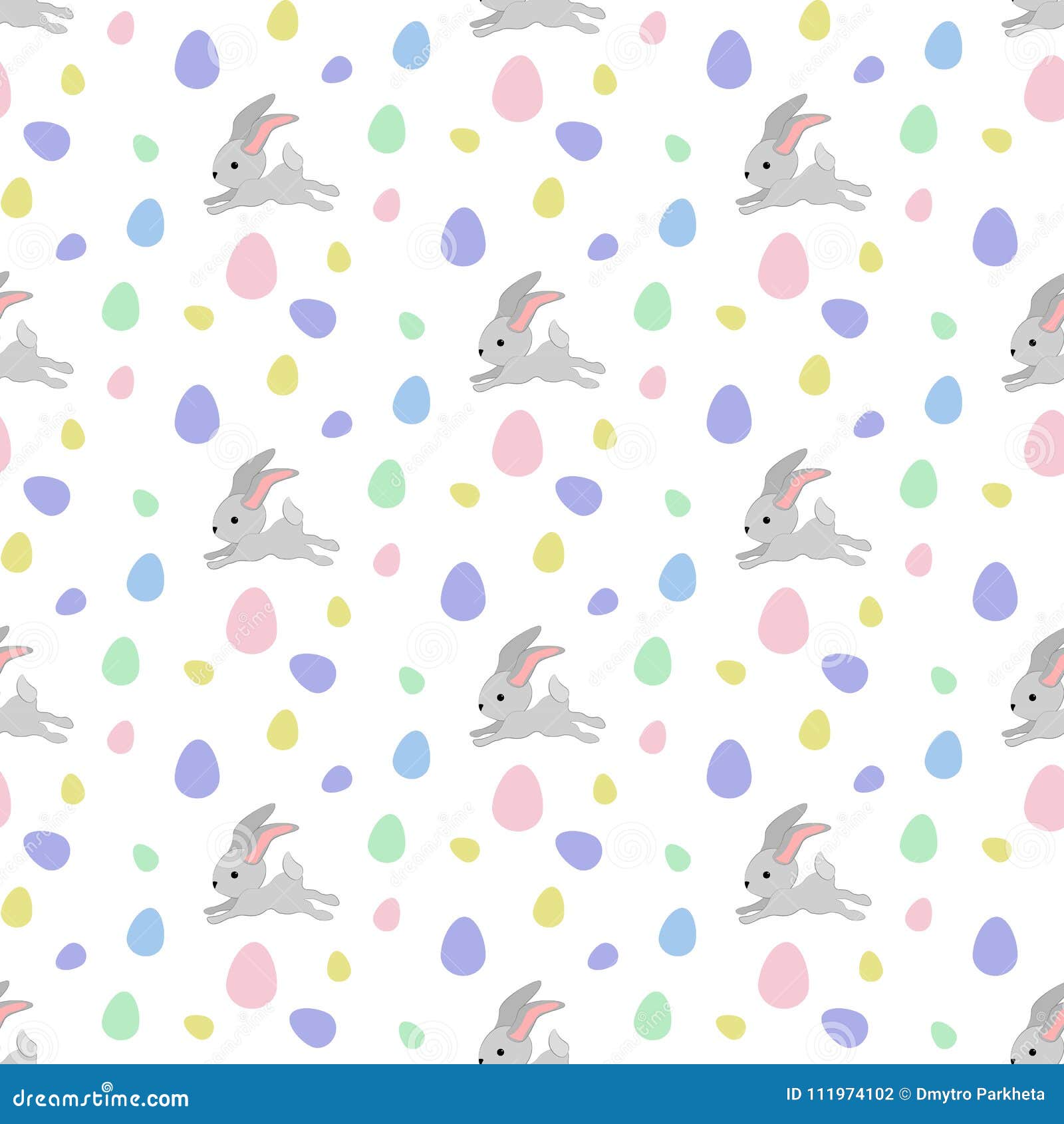Easter Bunny Seamless Pattern Stock Vector - Illustration of beautiful ...