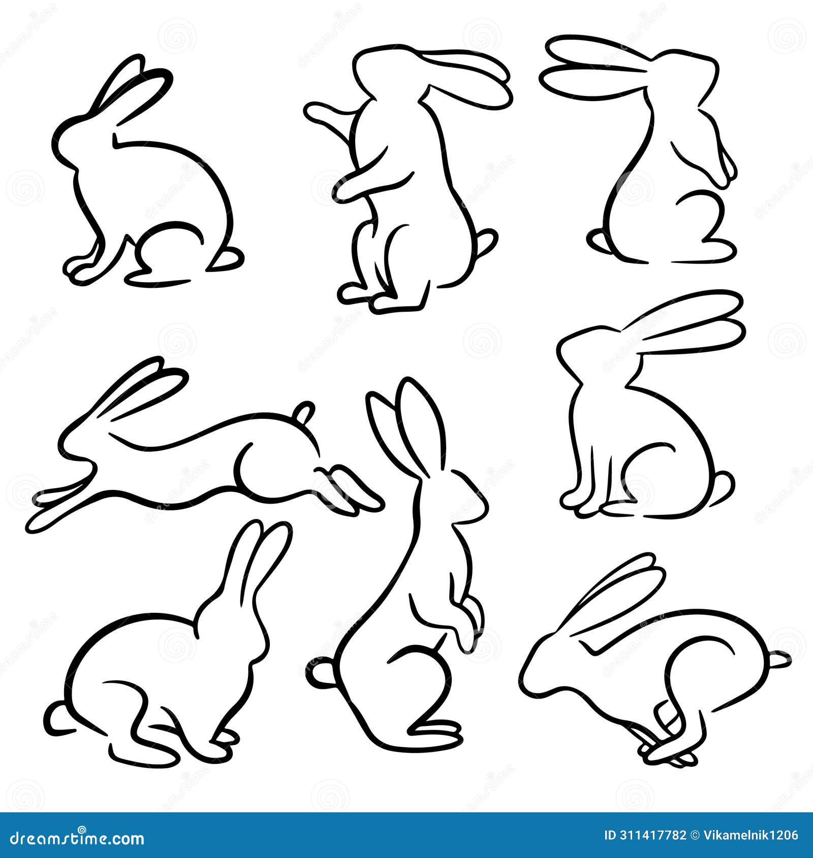 Easter bunny set stock vector. Illustration of graphic - 311417782