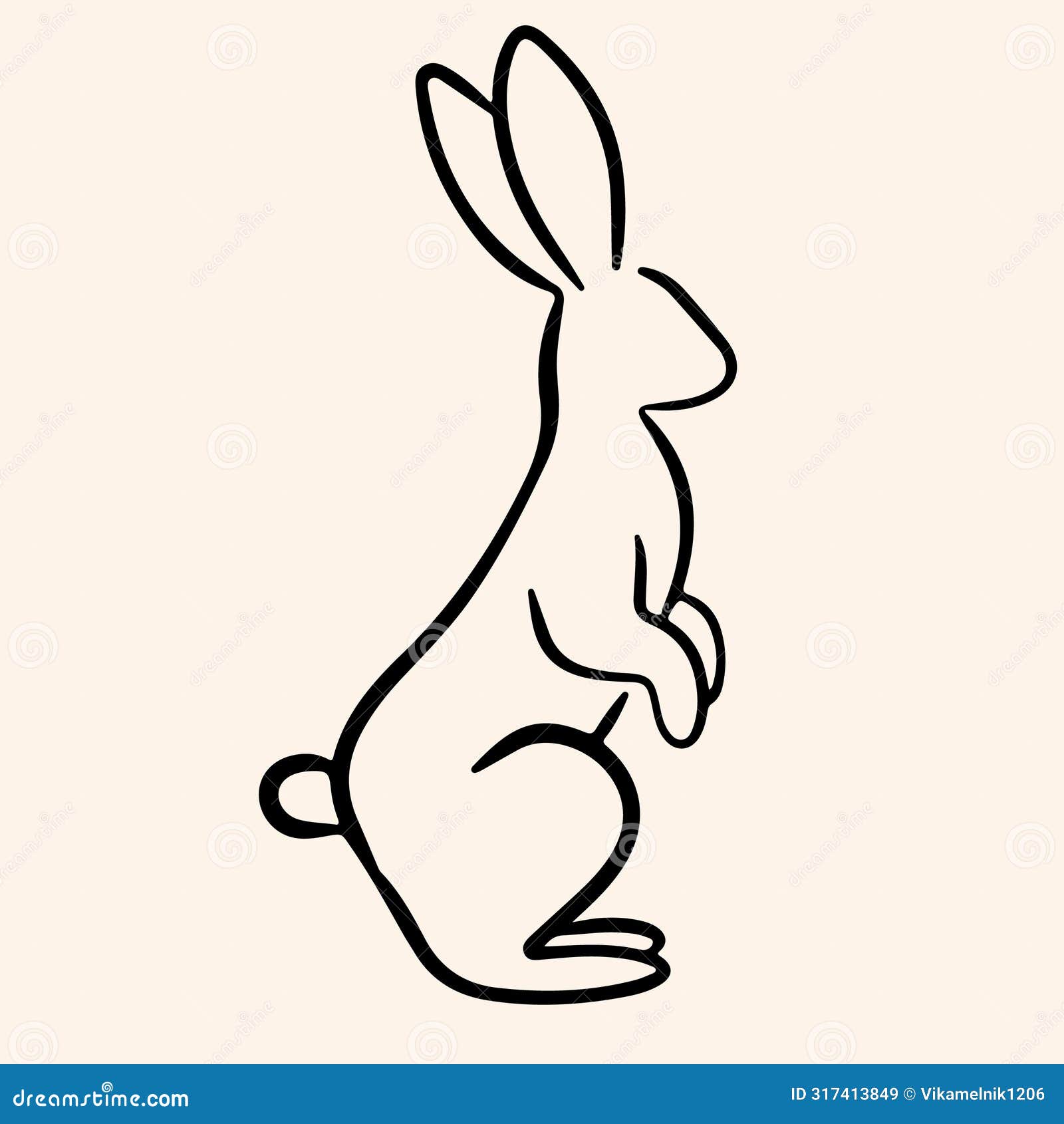 Easter bunny set stock vector. Illustration of contour - 317413849