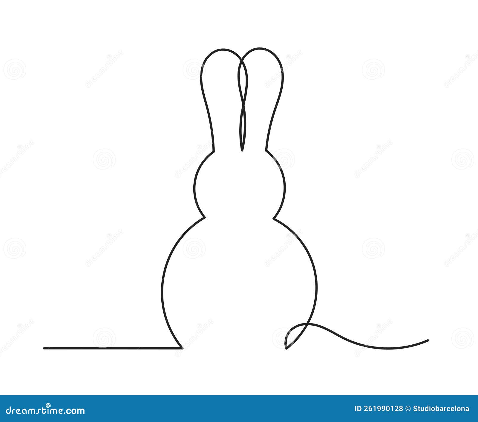 Easter Bunny Shape Continuous Line Drawing Art Stock Vector ...