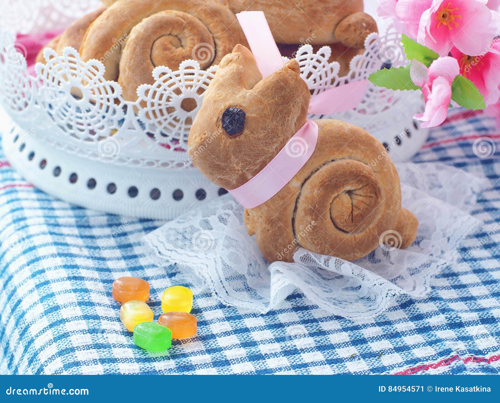 Easter Bunny Shaped Sweet Bread. Homemade Bread Rolls. Easter Treat ...