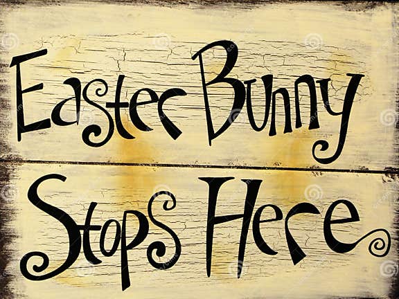 Easter Bunny sign stock illustration. Illustration of painted - 8425478