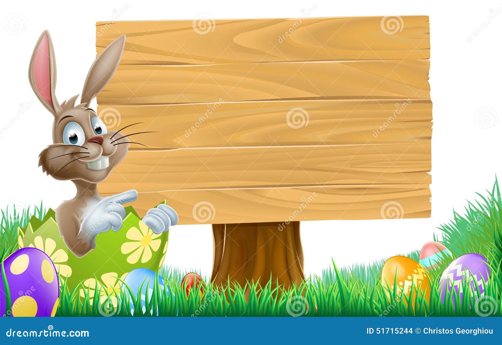 Easter Bunny Sign stock vector. Illustration of childrens - 51715244