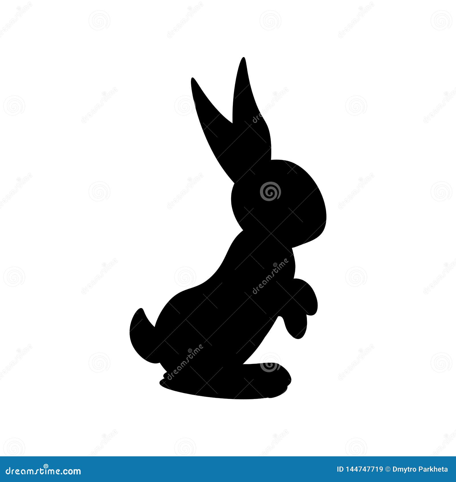 Easter bunny silhouette stock vector. Illustration of baby - 144747719