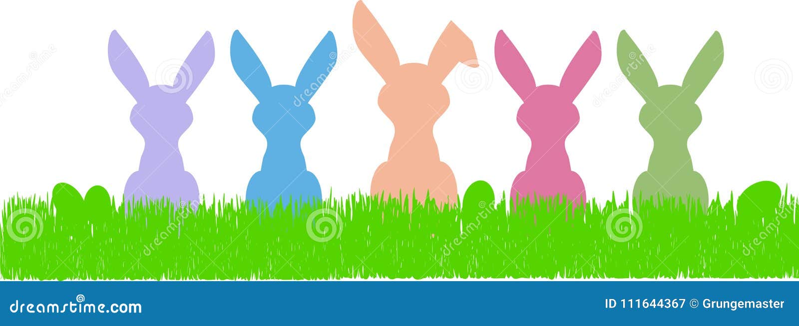 Easter Bunny Silhouettes and Eggs, Free Copy Space Stock Vector ...