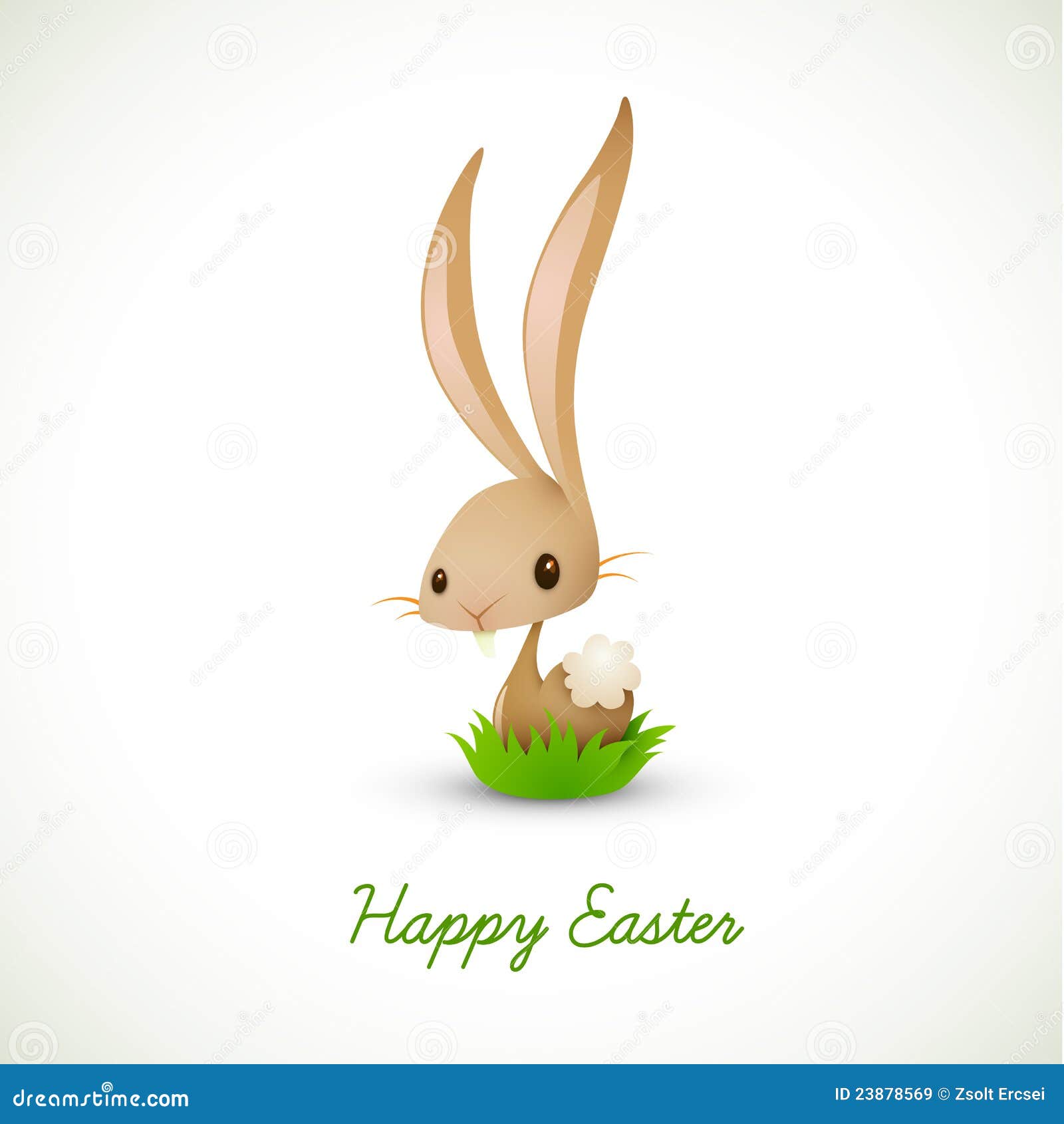 Easter Bunny Sitting in Grass Stock Vector - Illustration of comic ...
