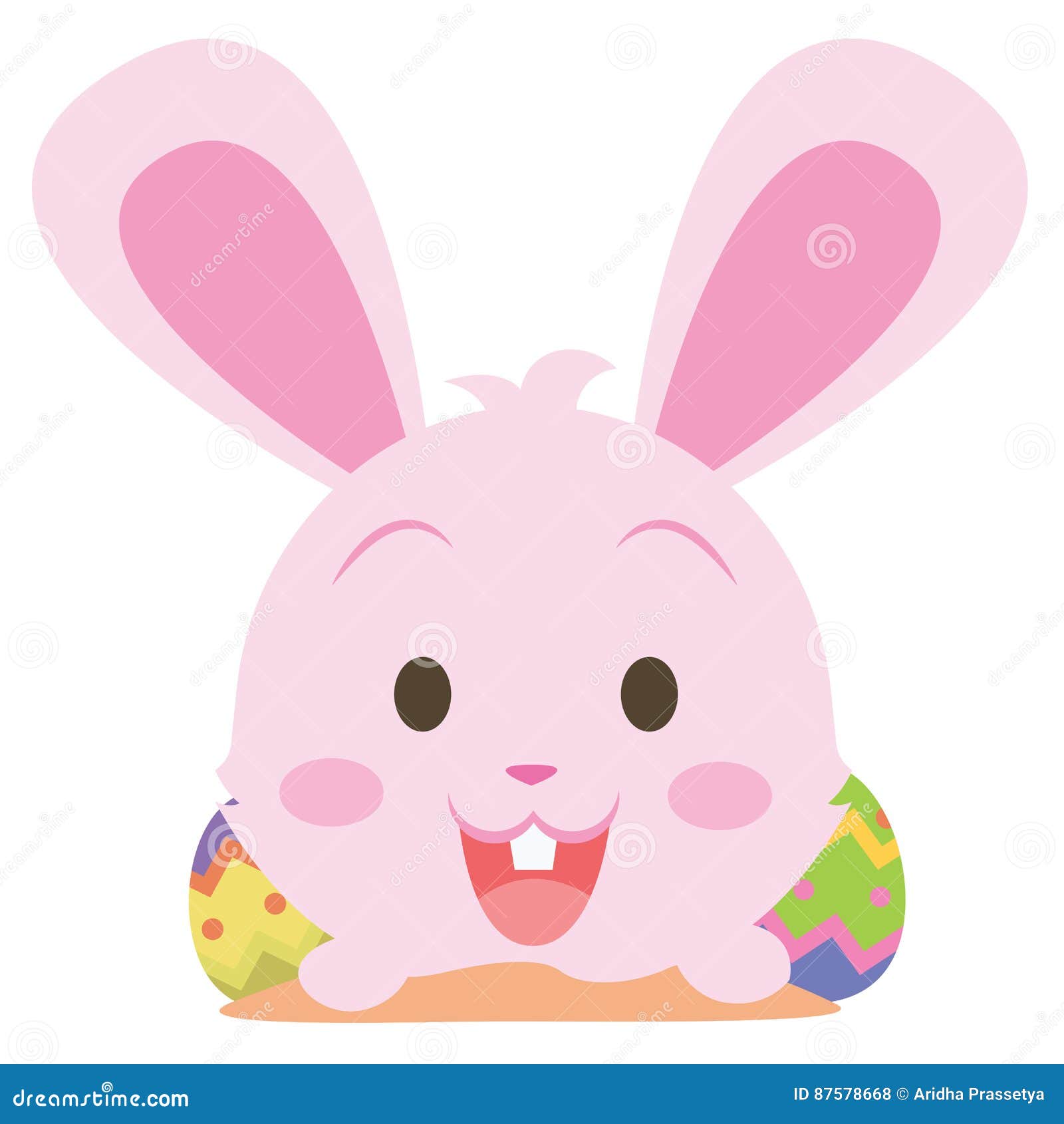 Easter Bunny Smile Character Collection Stock Vector - Illustration of ...