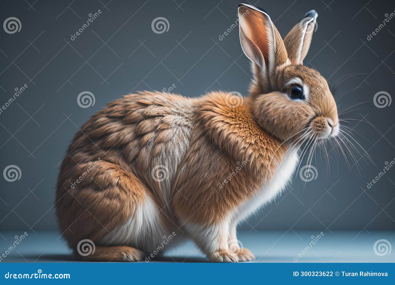 Easter Bunny on a Solid Color Background. Ai Generative Stock Photo ...