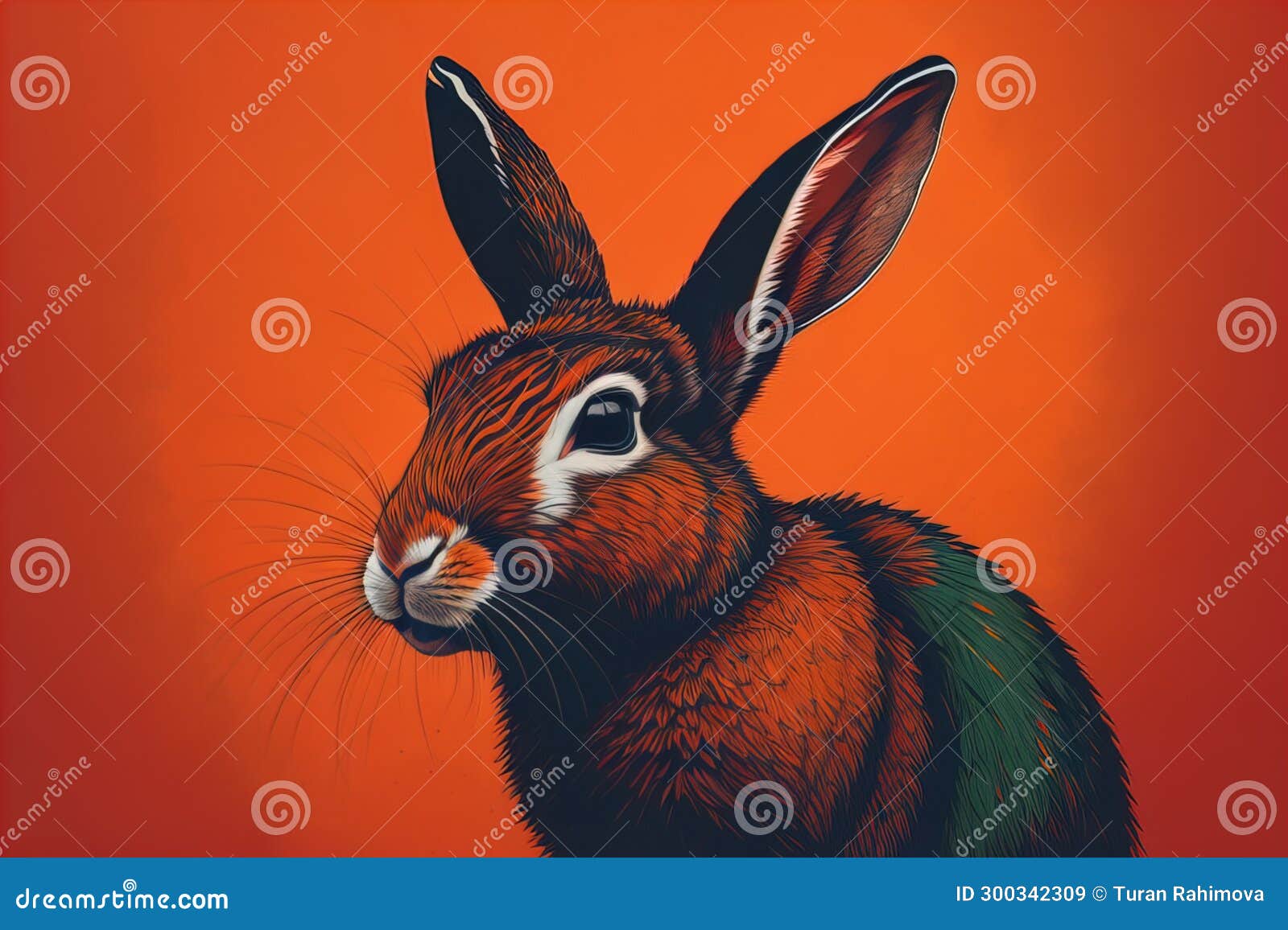 Easter Bunny on a Solid Color Background. Ai Generative Stock ...