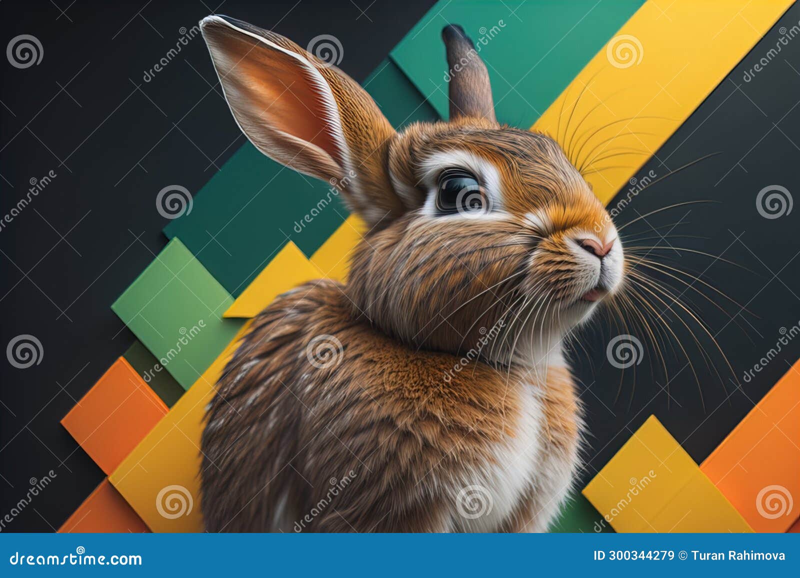 Easter Bunny on a Solid Color Background. Ai Generative Stock ...