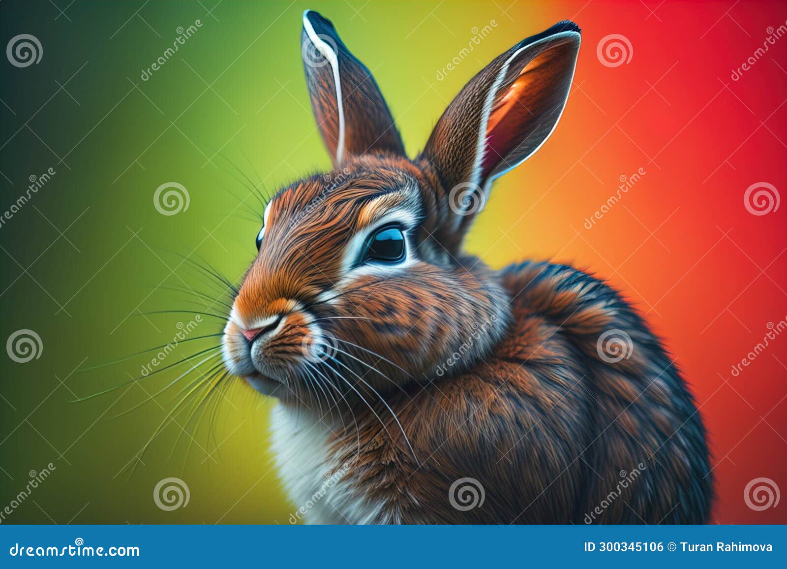Easter Bunny on a Solid Color Background. Ai Generative Stock Photo ...