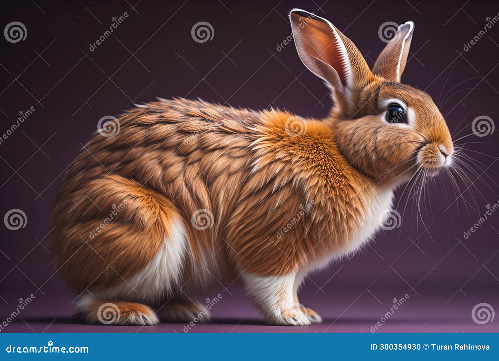 Easter Bunny on a Solid Color Background. Ai Generative Stock Photo ...