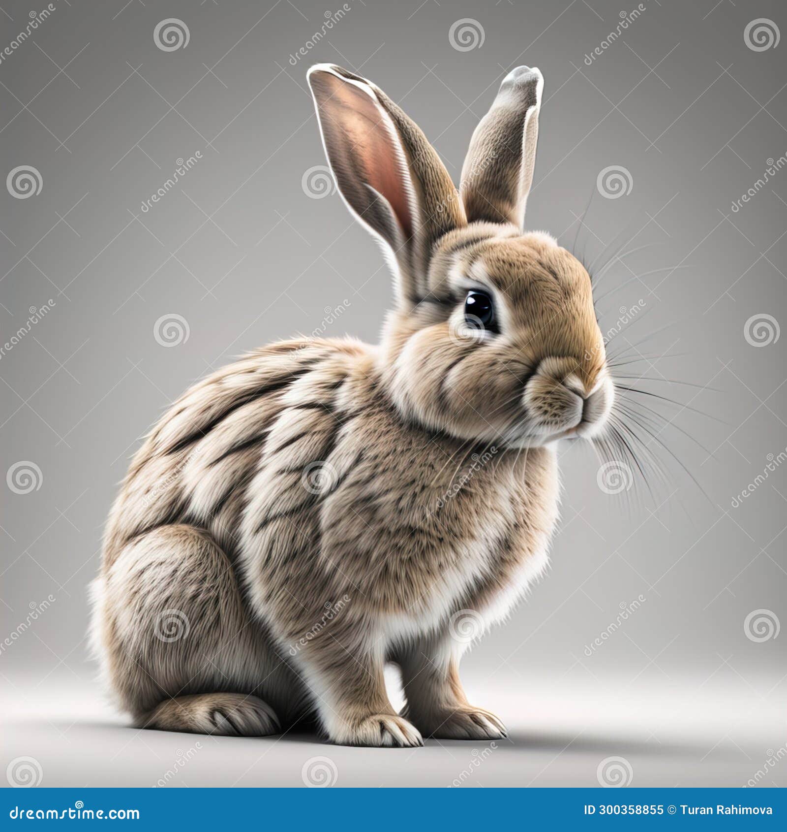Easter Bunny on a Solid Color Background. Ai Generative Stock Image ...