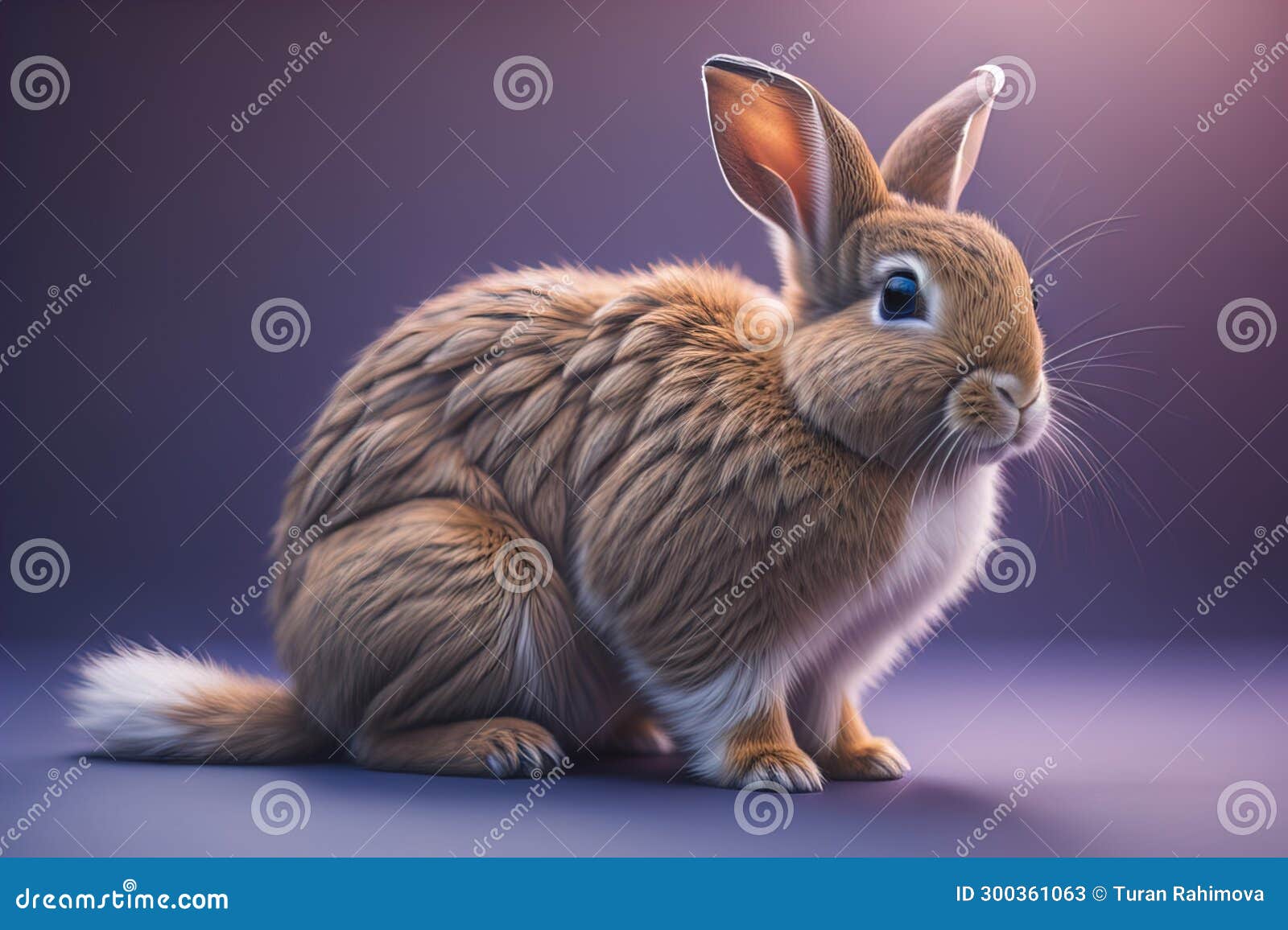 Easter Bunny on a Solid Color Background. Ai Generative Stock Image ...