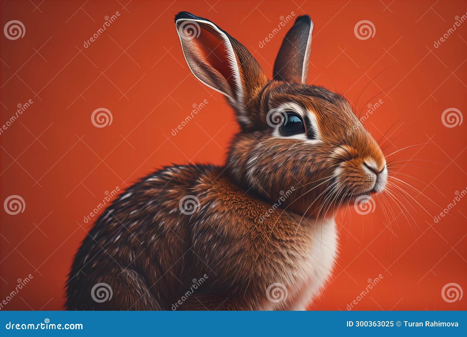 Easter Bunny on a Solid Color Background. Ai Generative Stock Image ...