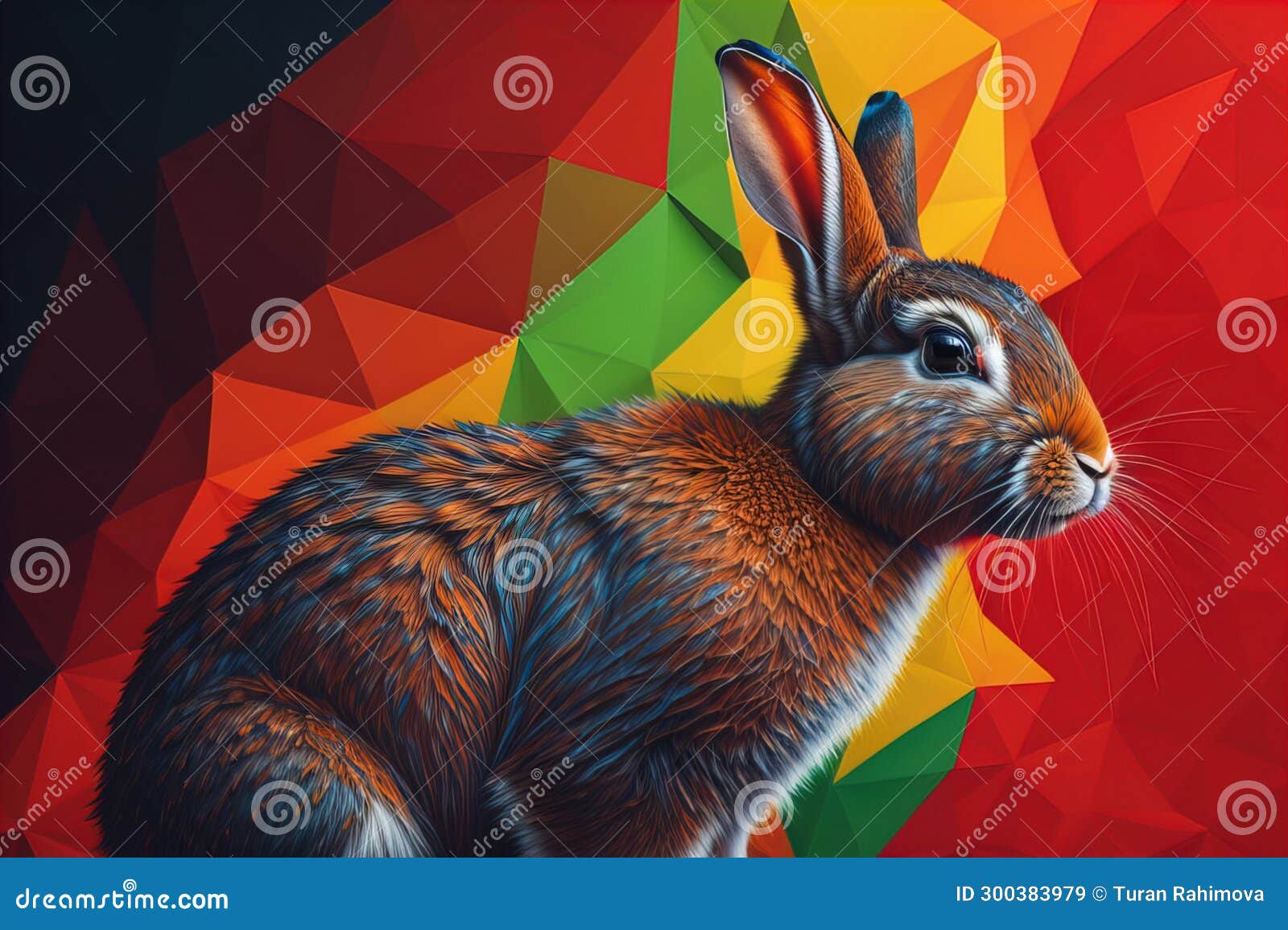 Easter Bunny on a Solid Color Background. Ai Generative Stock Image ...
