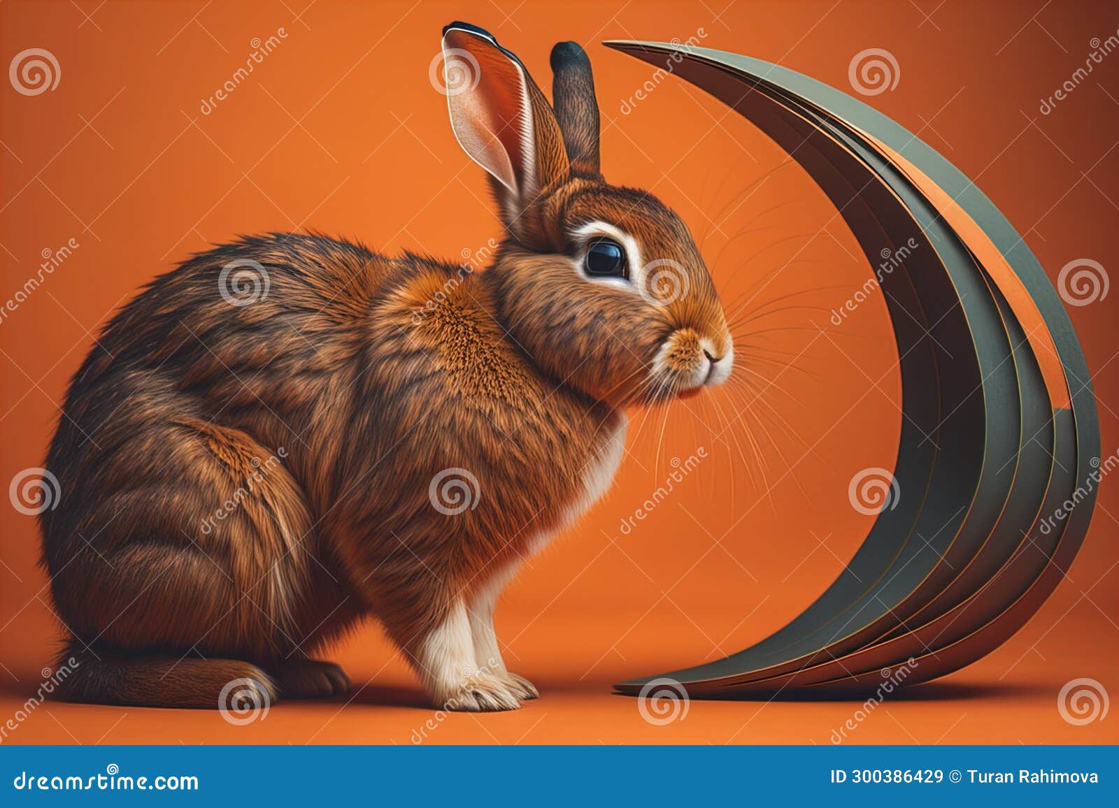Easter Bunny on a Solid Color Background. Ai Generative Stock Image ...