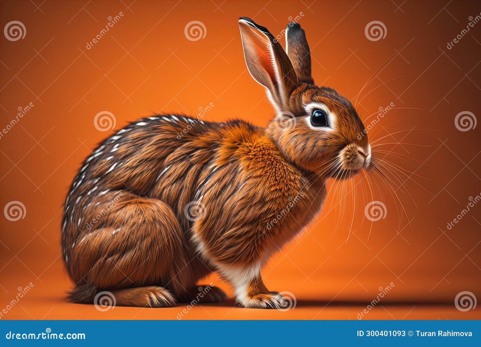 Easter Bunny on a Solid Color Background. Ai Generative Stock Image ...