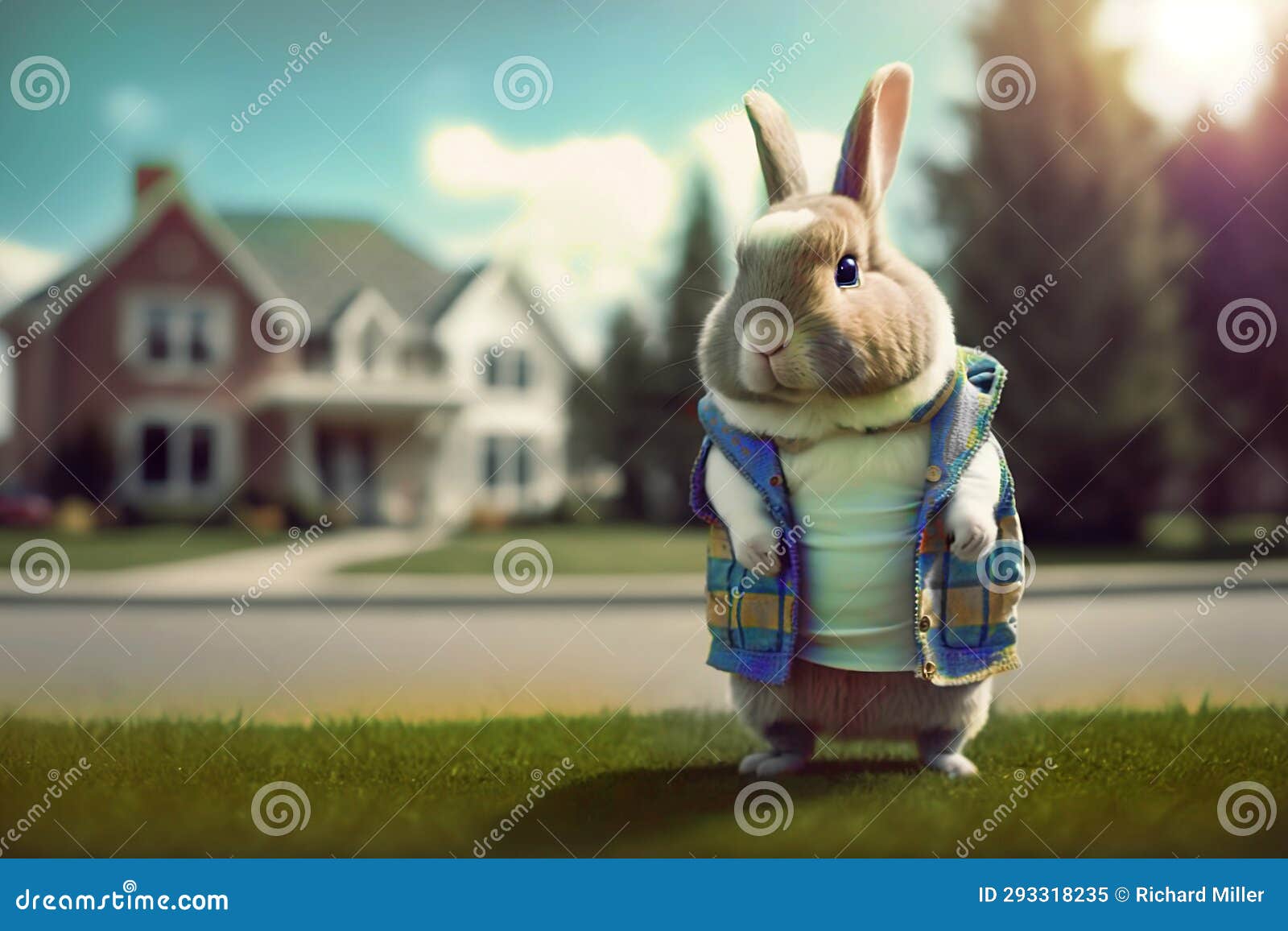 Bunny Standing Cartoon Colored Clipart | CartoonDealer.com #262267319