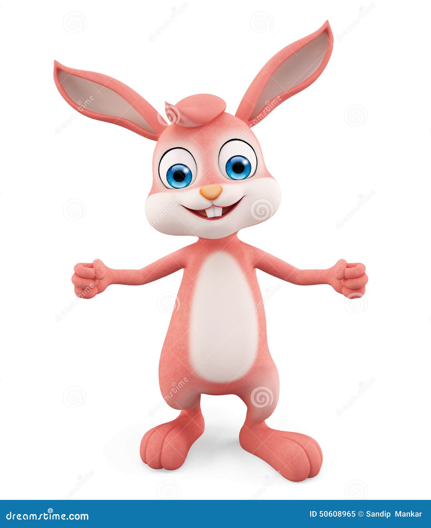 Easter Bunny with Standing Pose Stock Illustration - Illustration of ...