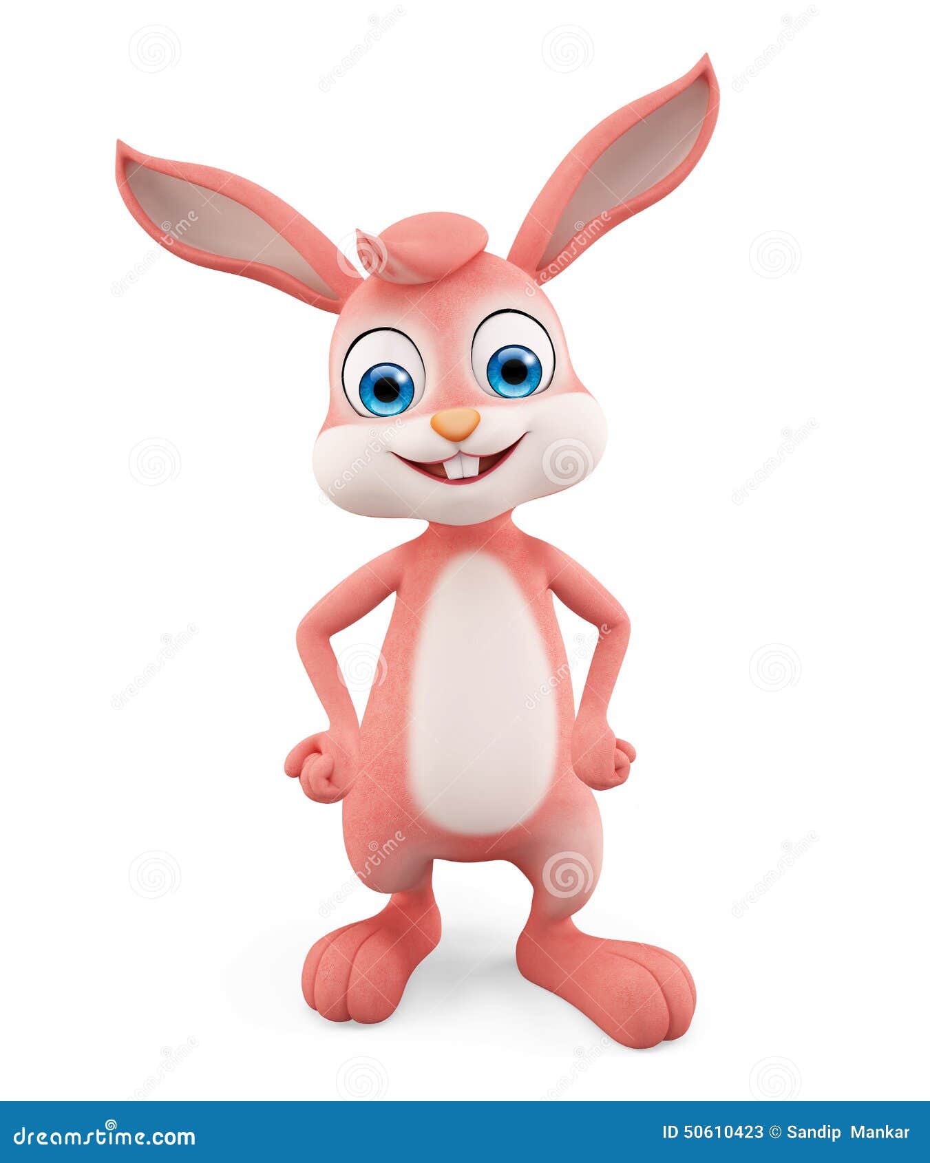 Easter Bunny with Standing Pose Stock Illustration - Illustration of ...