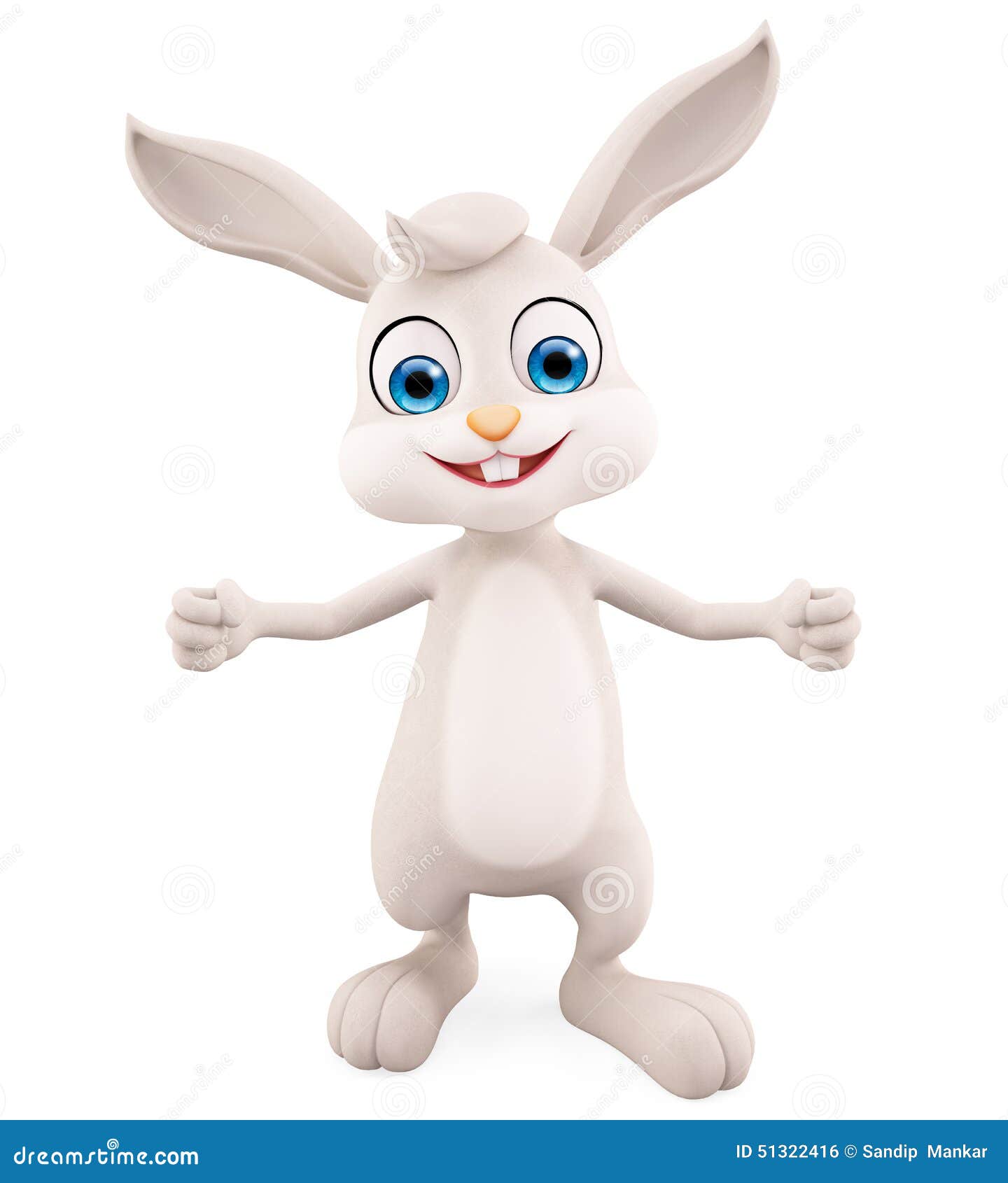 Easter Bunny with Standing Pose Stock Illustration - Illustration of ...