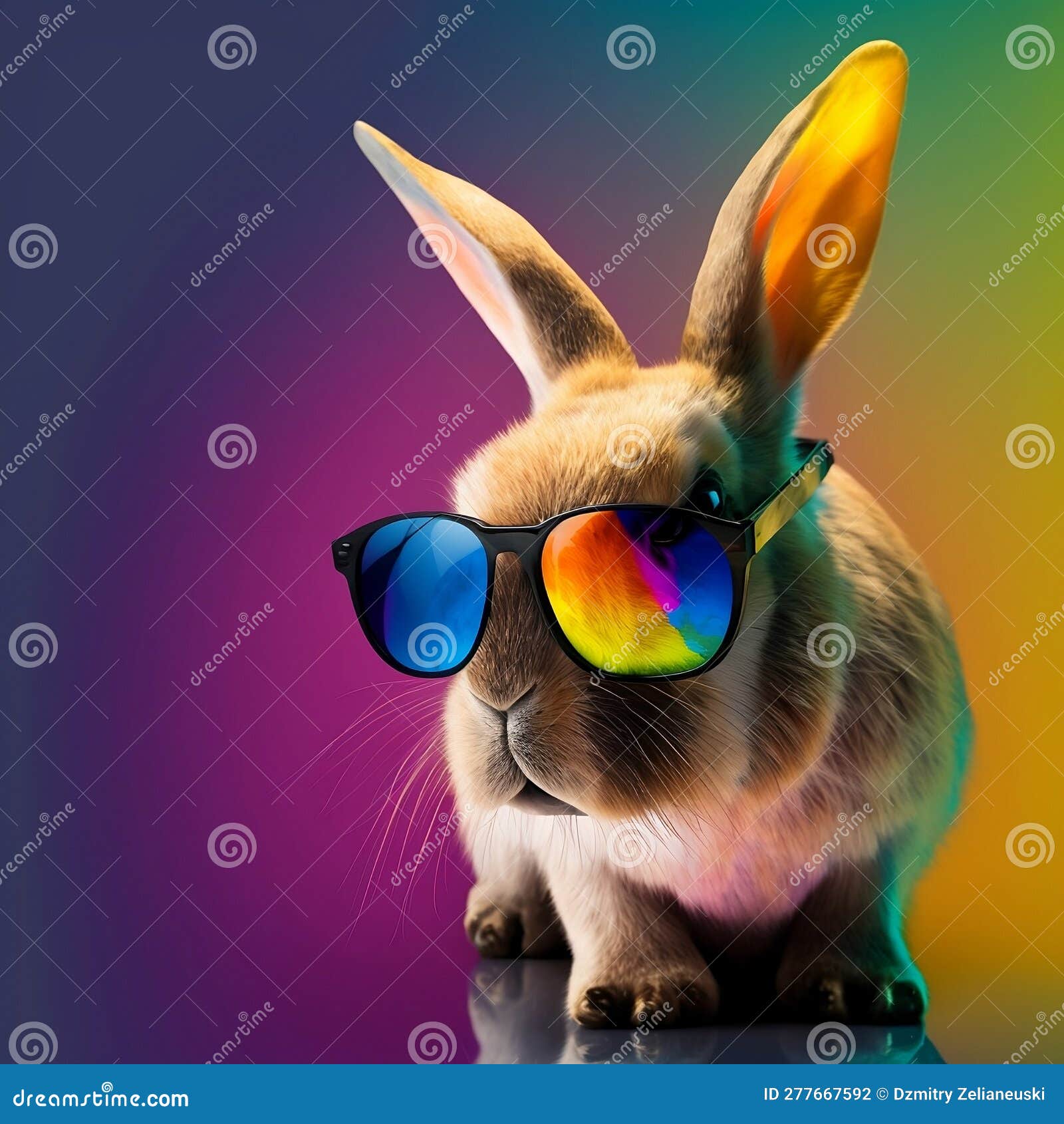 Easter Bunny with Sunglasses. Generative AI. Stock Illustration ...