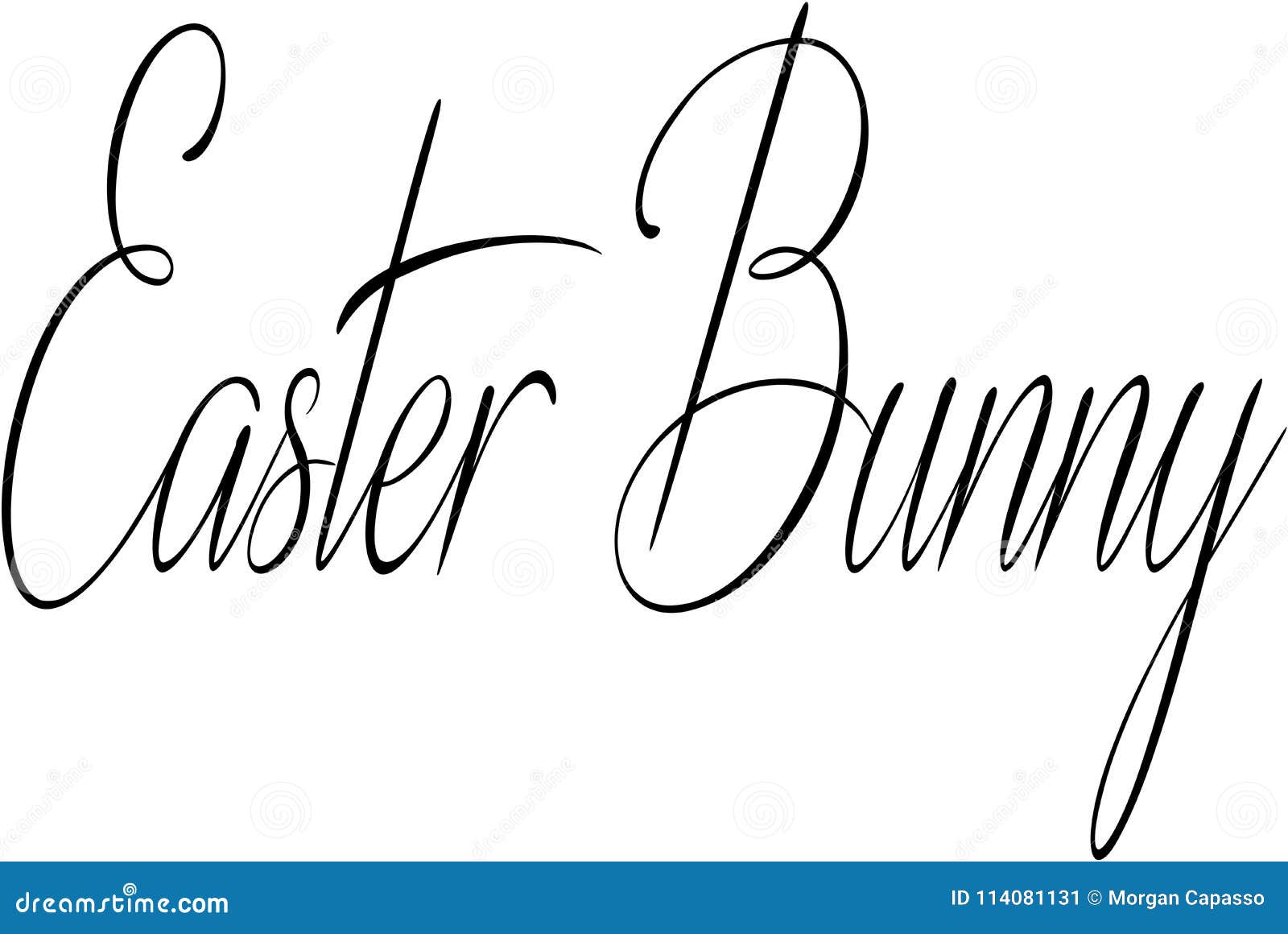 Easter Bunny Text Sign Illustration Stock Vector - Illustration of ...