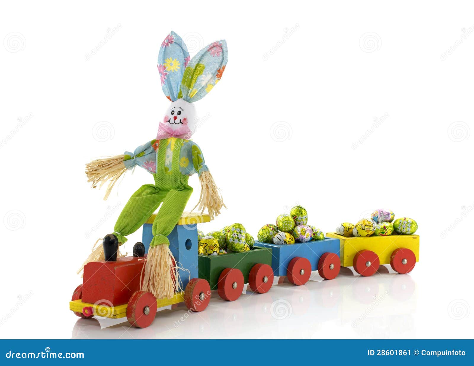 Easter Bunny with Toy Train Stock Image - Image of eggs, locomotive ...