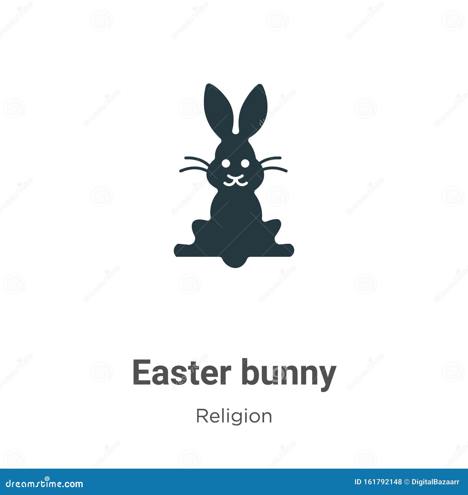 Easter Bunny Vector Icon on White Background. Flat Vector Easter Bunny ...