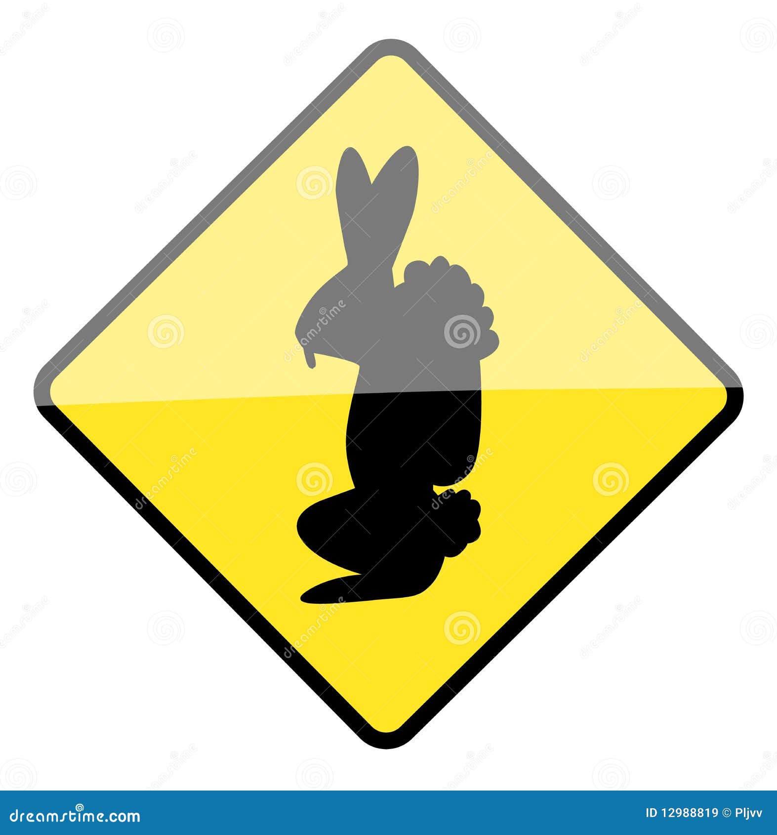 Easter bunny warning sign stock vector. Illustration of symbol - 12988819