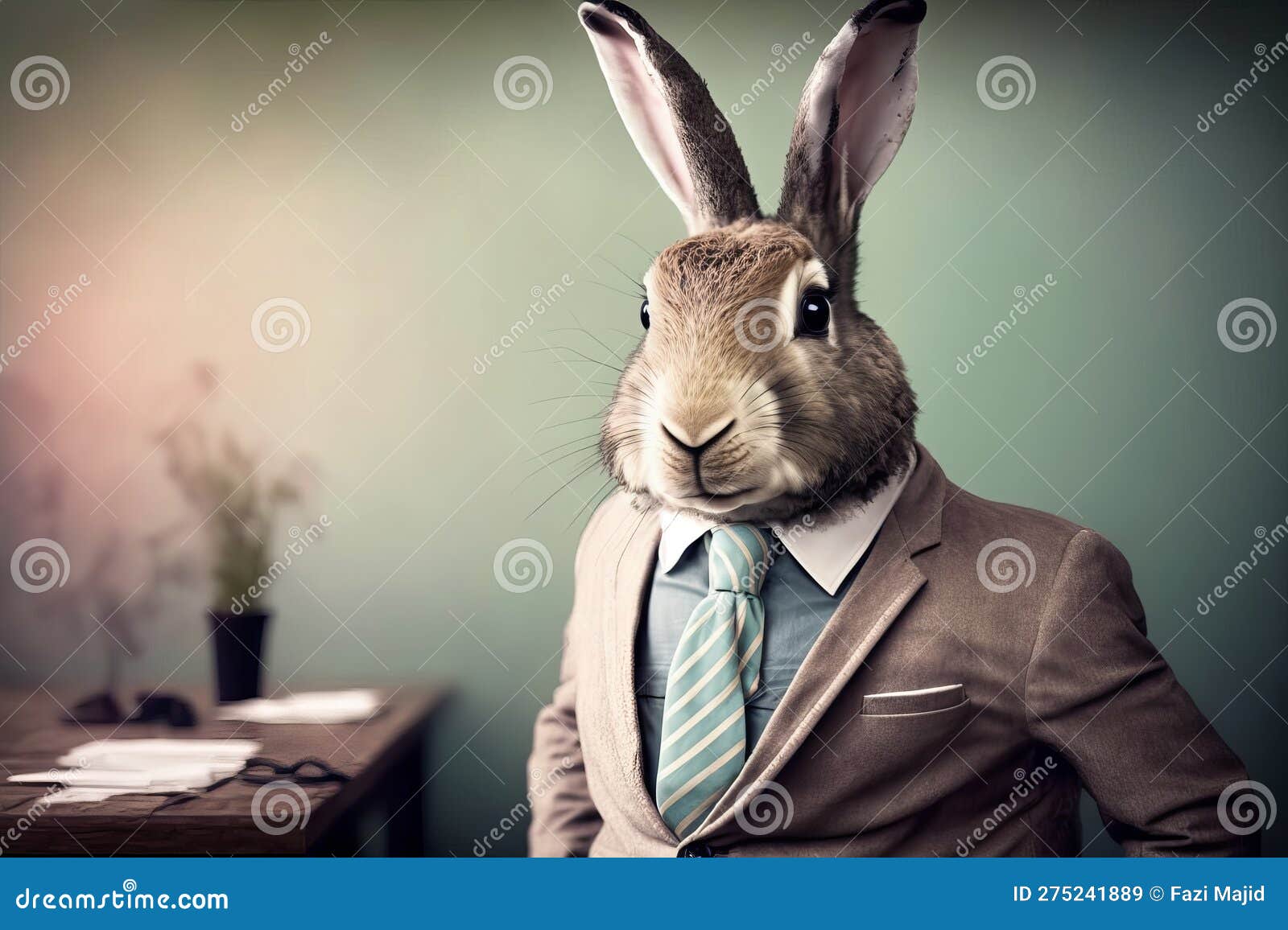 Easter Bunny Wearing a Business Suit,Generative AI Stock Illustration ...