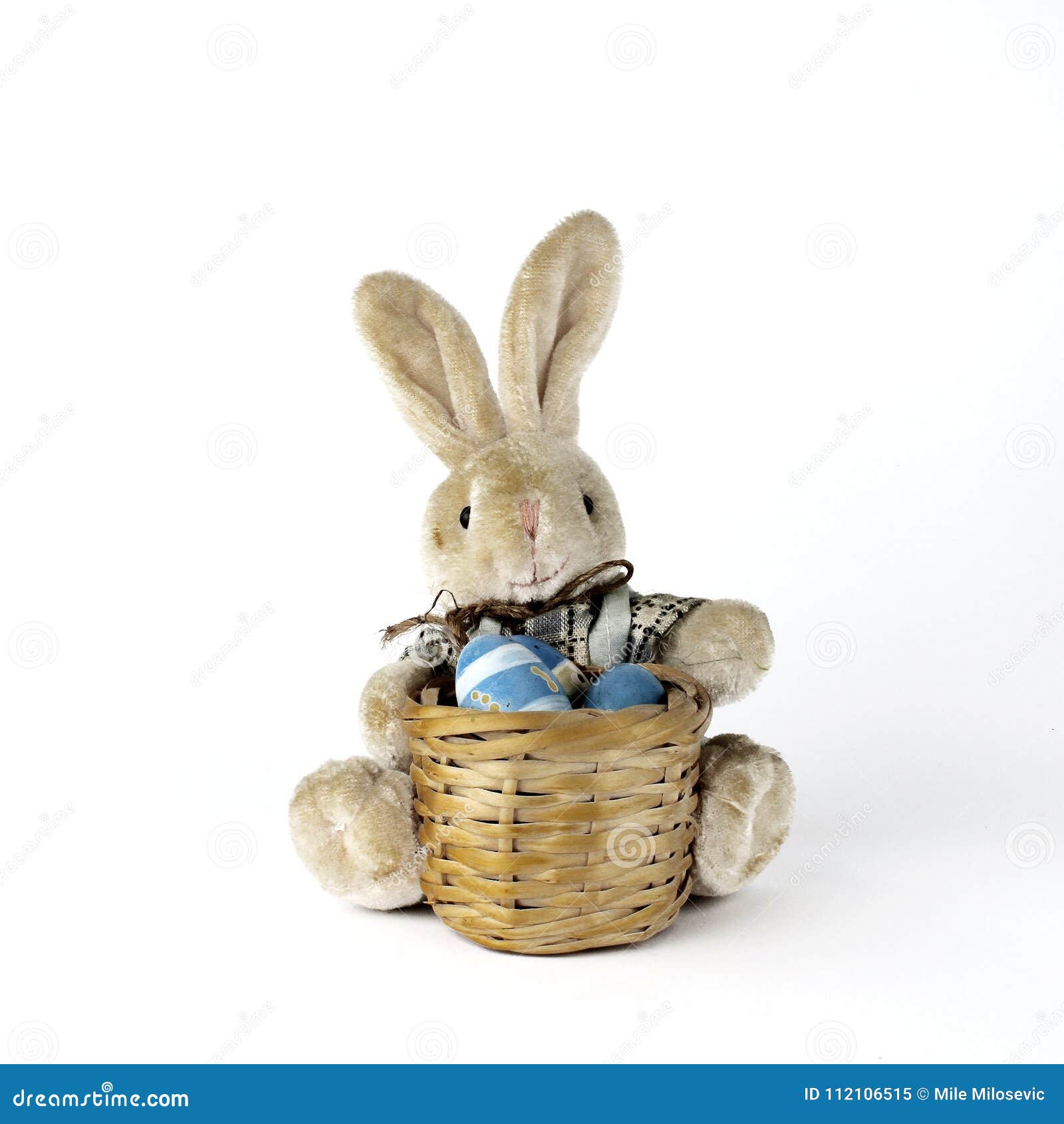 Easter Bunny on White Background Stock Image - Image of decorate, color ...