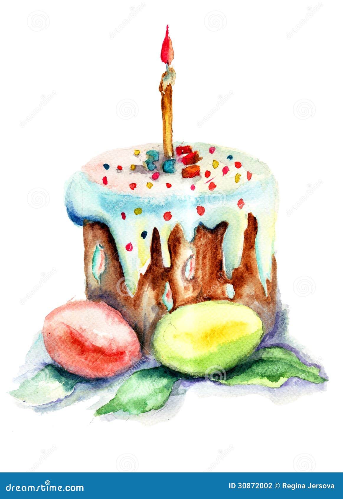 Easter cake and easter egg stock illustration. Illustration of cake ...